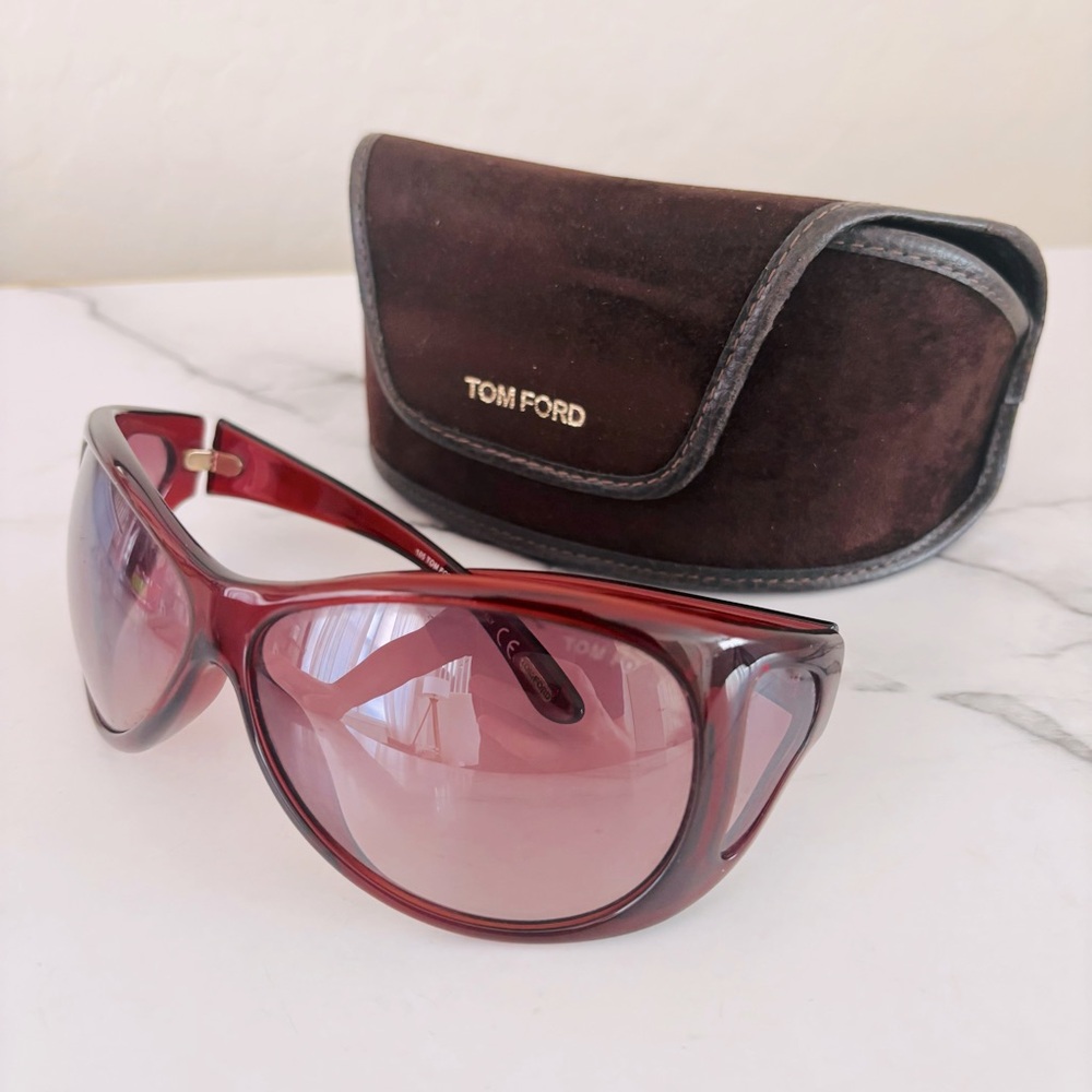Tom Ford Natasha Tf12 Shield Sunglasses With Case Col… - Gem